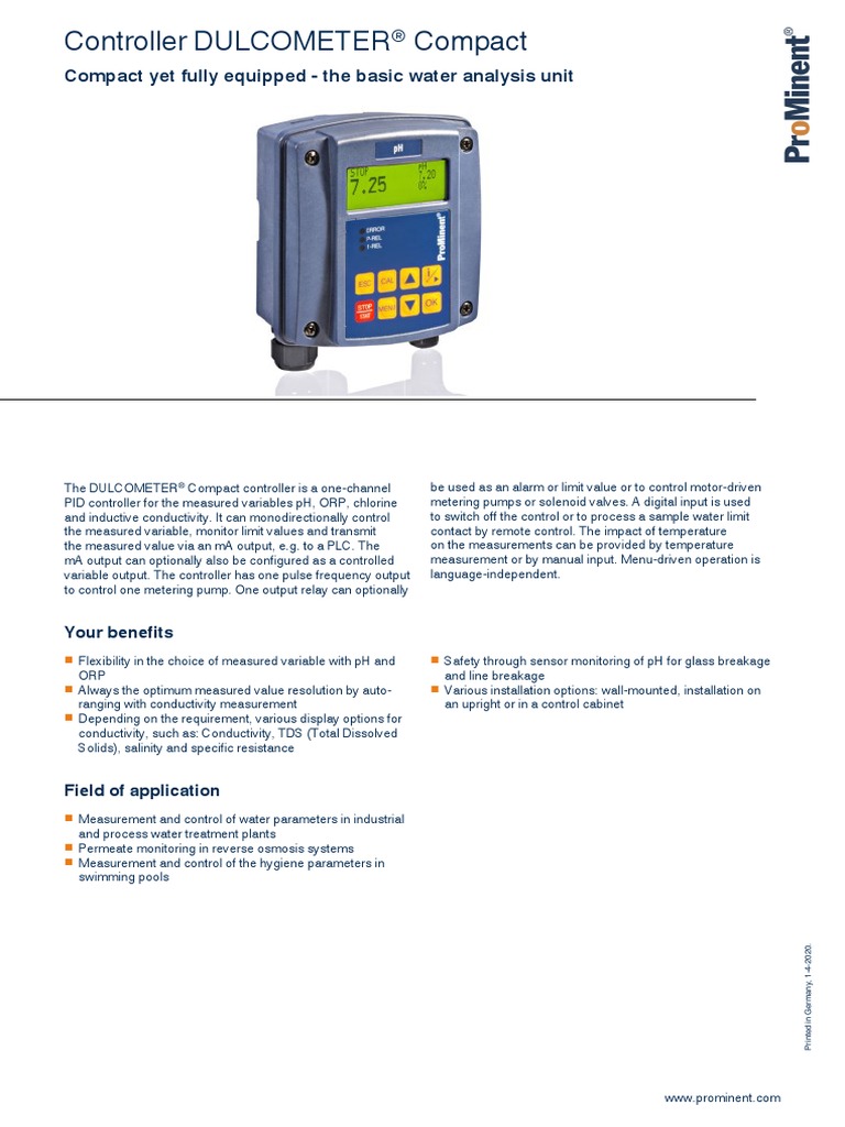 Flyer Dulcometer Compact en | PDF | Control Theory | Relay