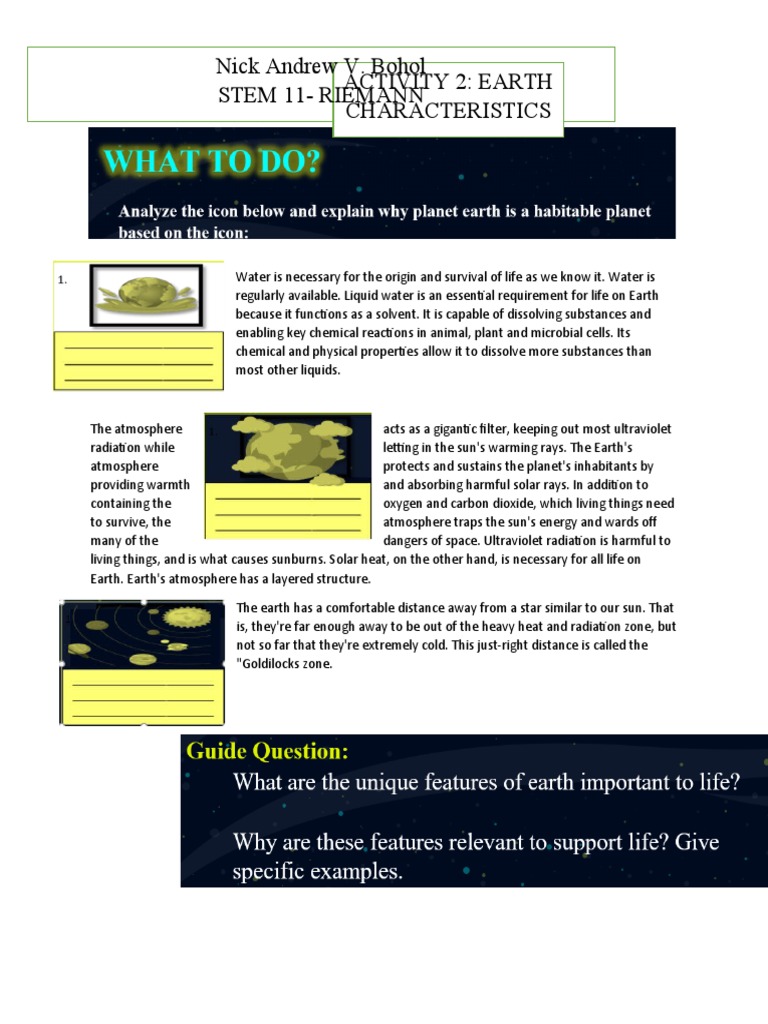Earth's Life-Supporting Characteristics | PDF | Atmosphere | Earth