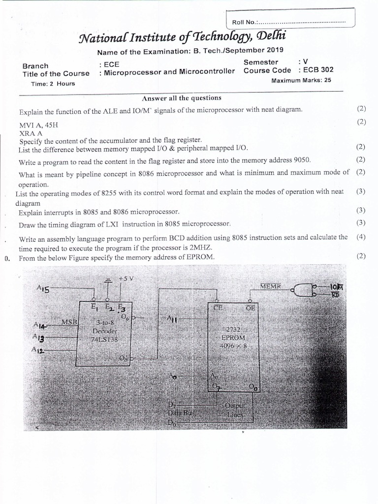 Q1401 - Microprocessor and Microcontroller | PDF