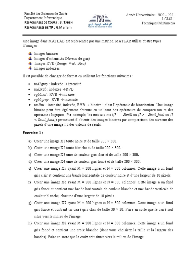 Exercice 1 | PDF | Modèle de couleur en RVB | Gris