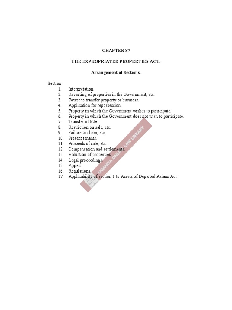 Expropriated Properties Act | PDF | Mortgage Law | Eminent Domain