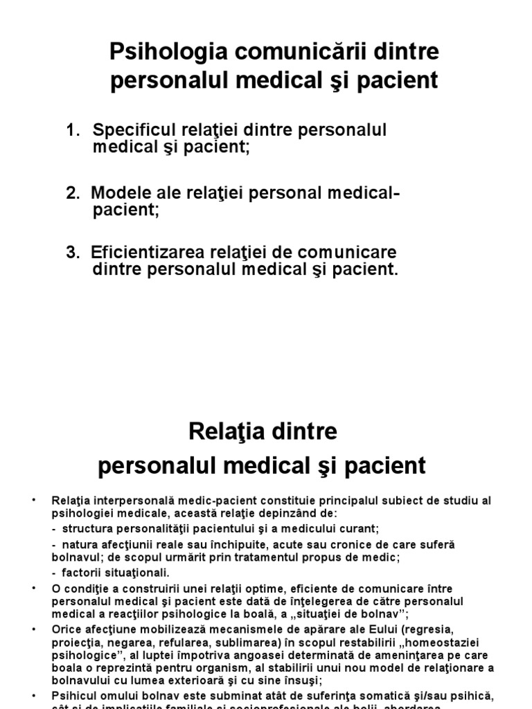 Comunicarea Pers Medical Pacient | PDF