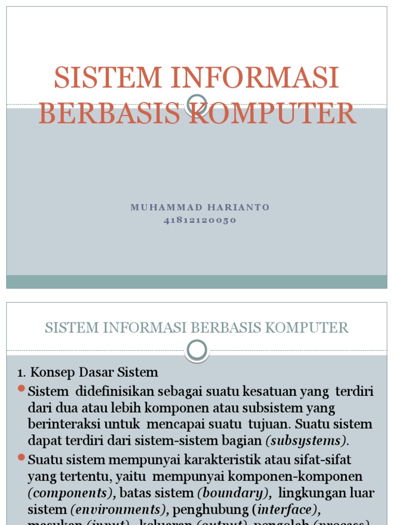 Sistem Informasi Basis Komputer | PDF
