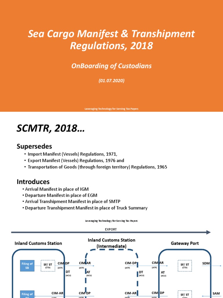 SCMTR 2018: Sea Cargo Manifest Rules | PDF | Cargo | Transport