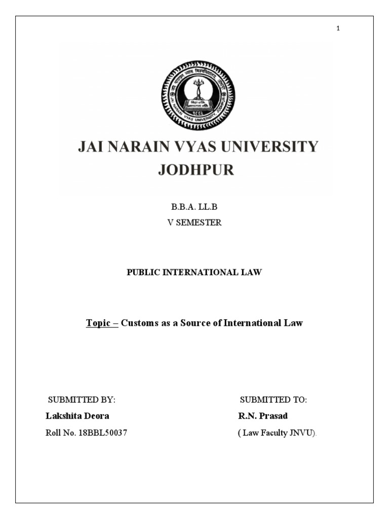 International Law Project | PDF | International Law | Morality