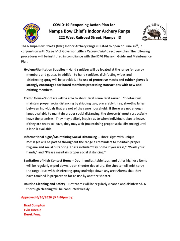 NBC Covid-19 Reopening Action Plan - Approved Version 6-16-2020 | PDF ...