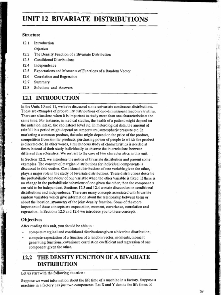 Unit-12 IGNOU STATISTICS | PDF | Probability Distribution | Random Variable