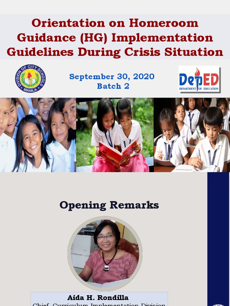 Batch 2 Division Orientation Homeroom Guidance | PDF | School Counselor ...
