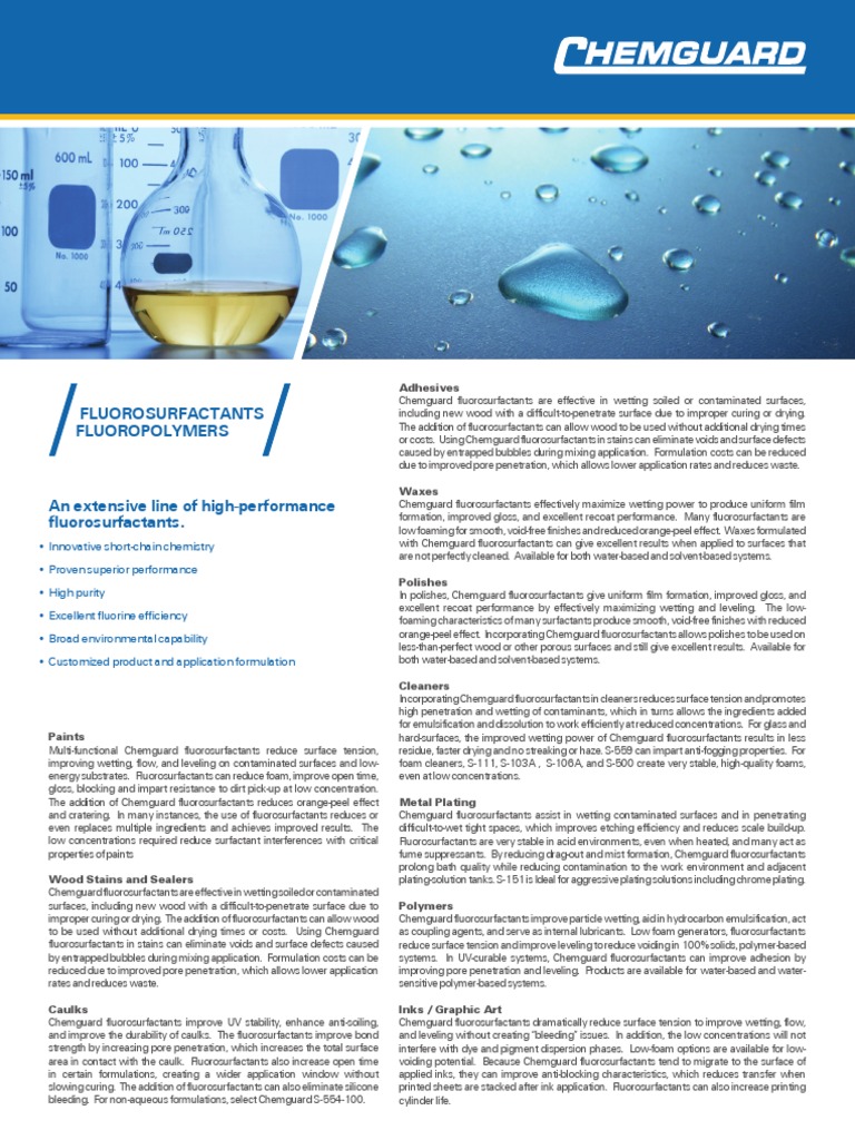 Fluorosurfactants Fluoropolymers An Extensive Line of Fluorosurfactants ...