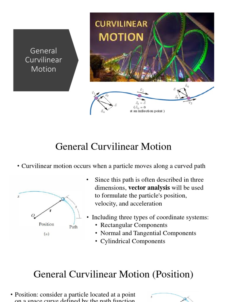 Curvilinear Motion: Concepts & Examples | PDF | Acceleration ...