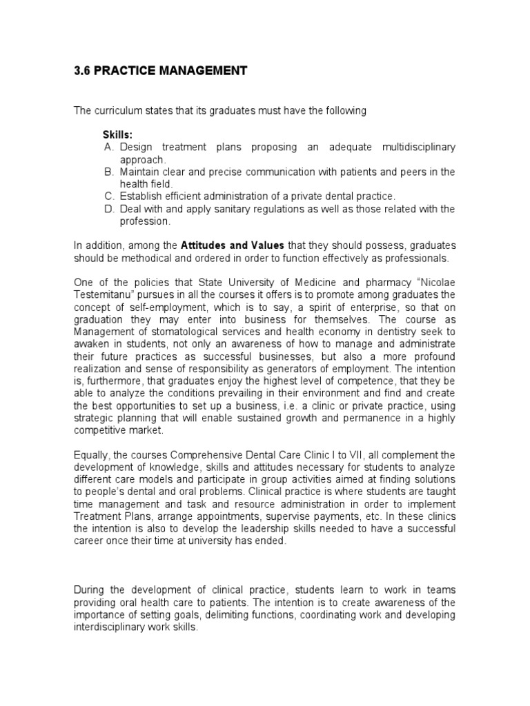 3 6 Practice Management Pdf Dentistry Periodontology