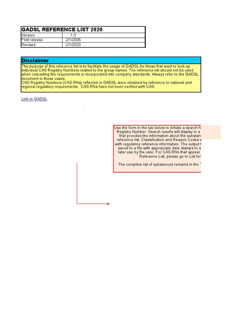 Substance List GADSL Reference List 2020ver.1.0 | PDF | Chemical ...