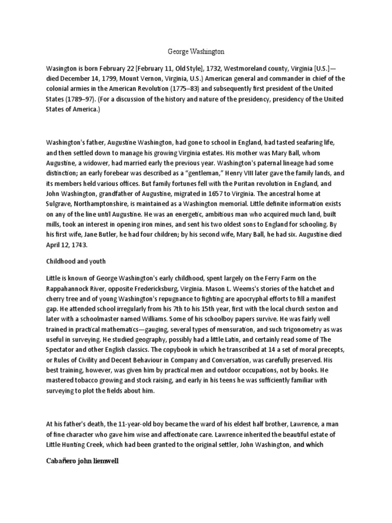 George Washington | PDF | George Washington