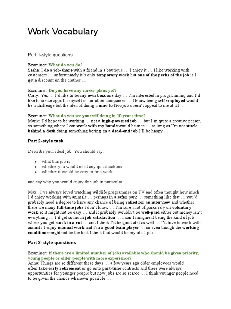 0112 Work Vocabulary | PDF | Employment | Salary