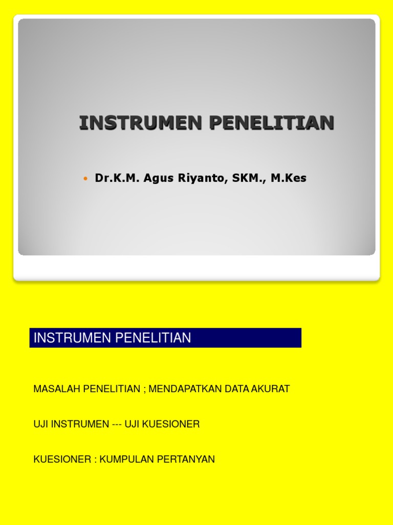 Metlit 6 Instrumen PDF | PDF | Karier & Perkembangan