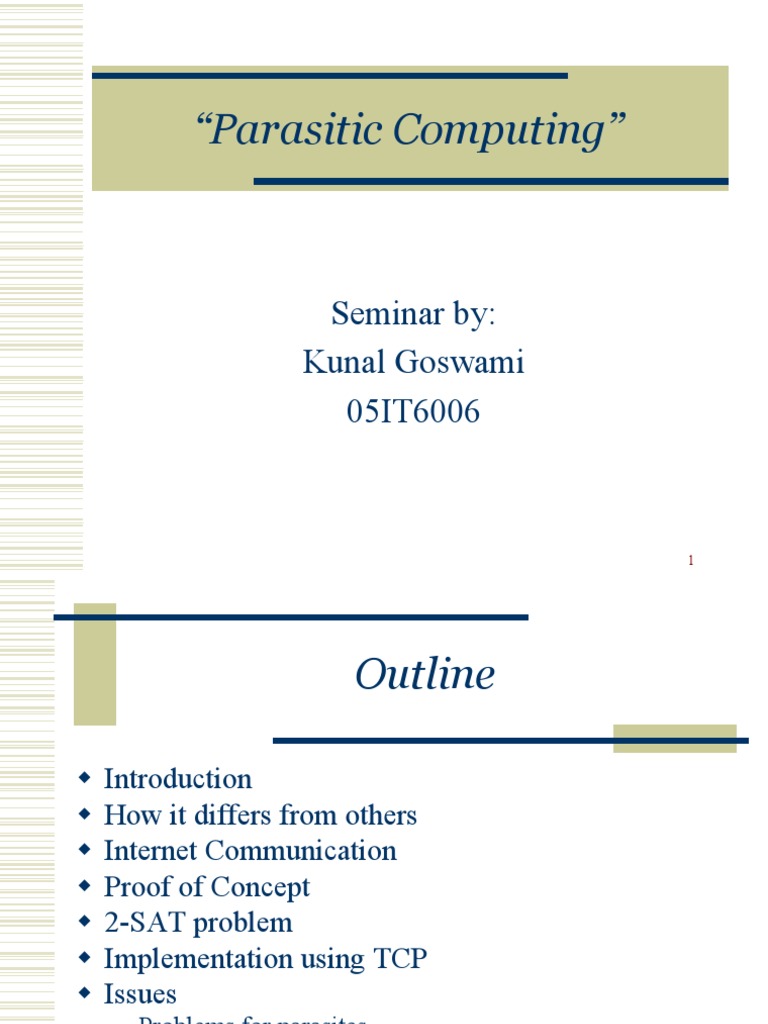 "Parasitic Computing": Seminar By: Kunal Goswami 05IT6006 | PDF | Transmission Control Protocol ...