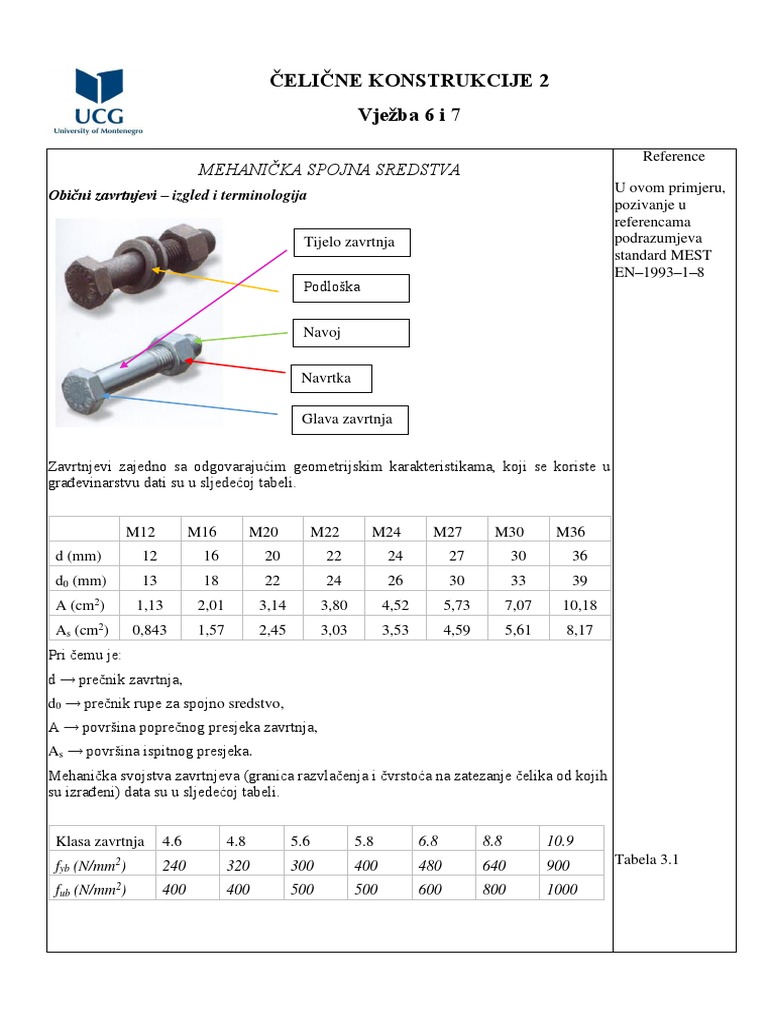 Celicne Konstrukcije II Vjezba 6 I 7 | PDF