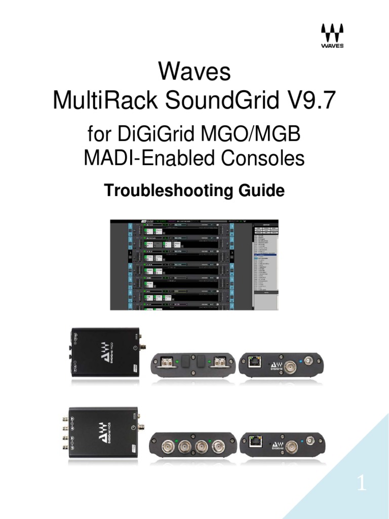 Waves Multirack Soundgrid V9.7: For Digigrid Mgo/Mgb Madi-Enabled Consoles | PDF | Installation ...