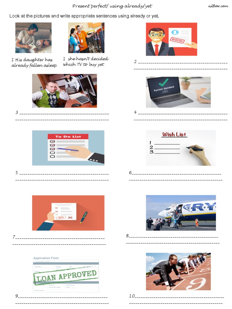 Look at The Pictures and Write Appropriate Sentences Using Already or ...