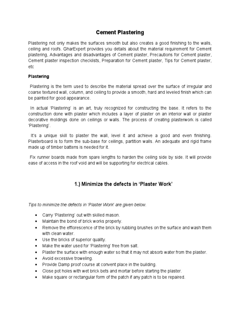 Types of Plaster | PDF | Plaster | Drywall