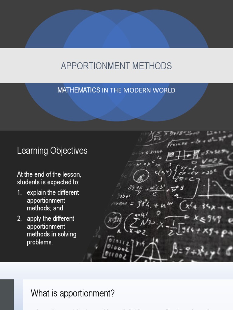 Apportionment Methods - EDITED | PDF | Teaching Mathematics