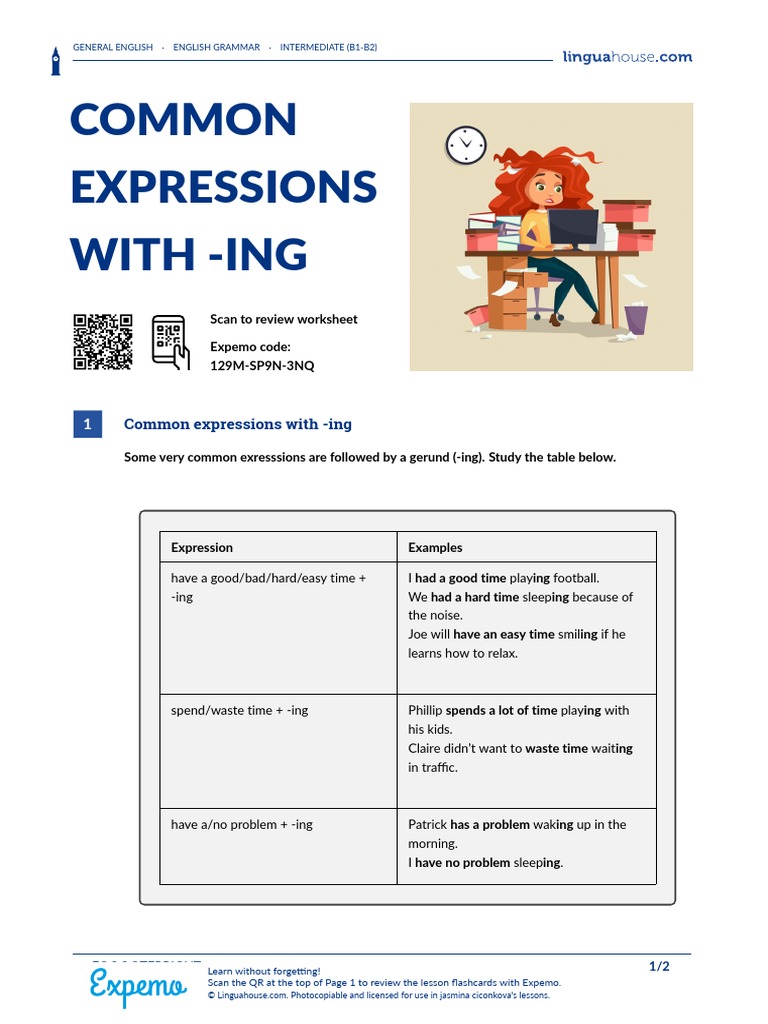 Common Expressions With - Ing | PDF | Linguistic Typology | Linguistic ...