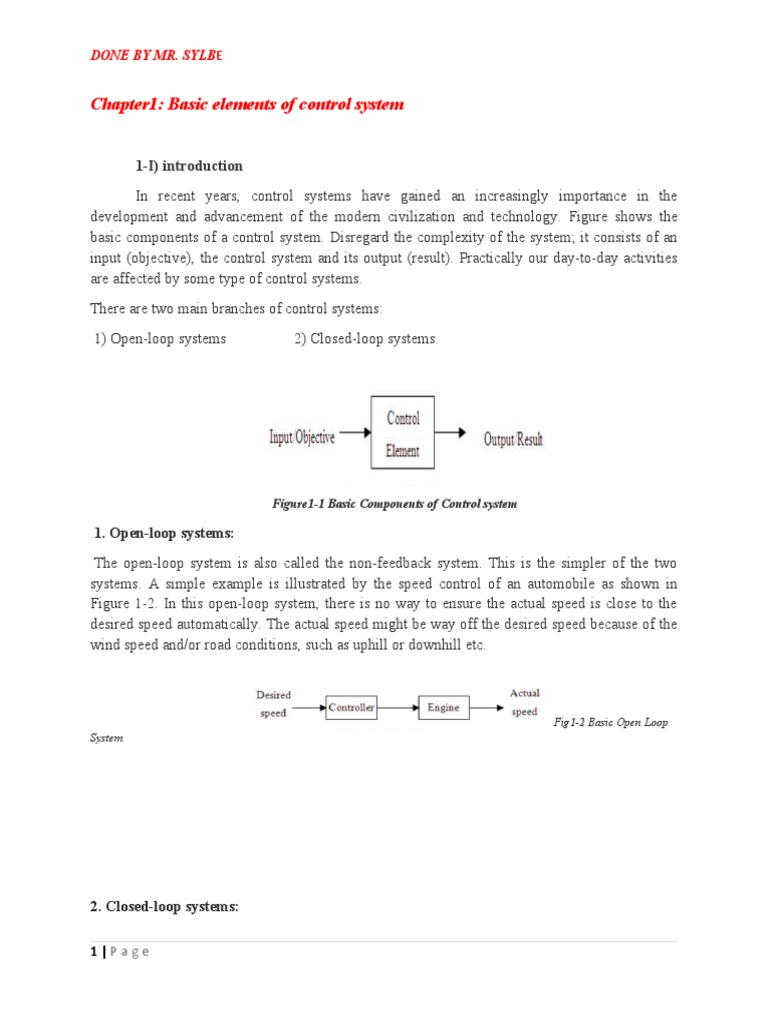 Basic Elements of Control Systems | PDF | Electric Motor | Control Theory