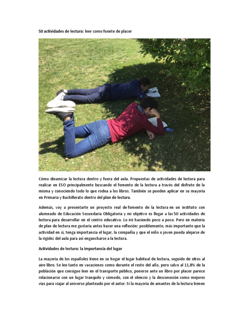 50 Actividades de Lectura | PDF | Libros | Salón de clases
