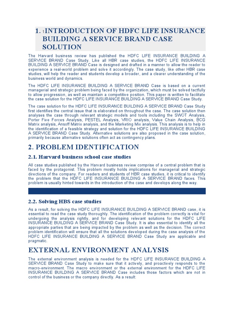 HDFC Life: Strategic Case Analysis | PDF | Retail | Marketing Strategy