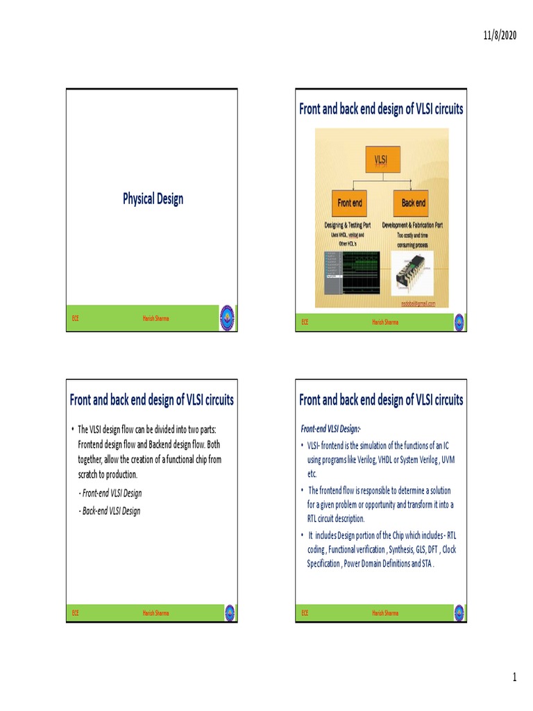 Front and Back End Design of VLSI Circuits | PDF | Logic Synthesis ...