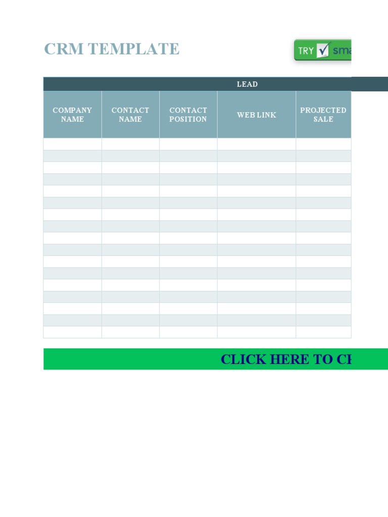 CRM Template: Click Here To Create This Template in Smartsheet | PDF