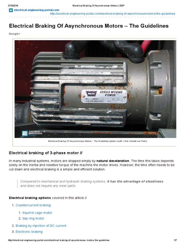 Electrical Braking of Asynchronous Motors - EEP | PDF | Science ...