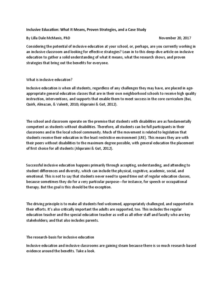 Inclusive Education: What It Means, Proven Strategies, and A Case Study ...
