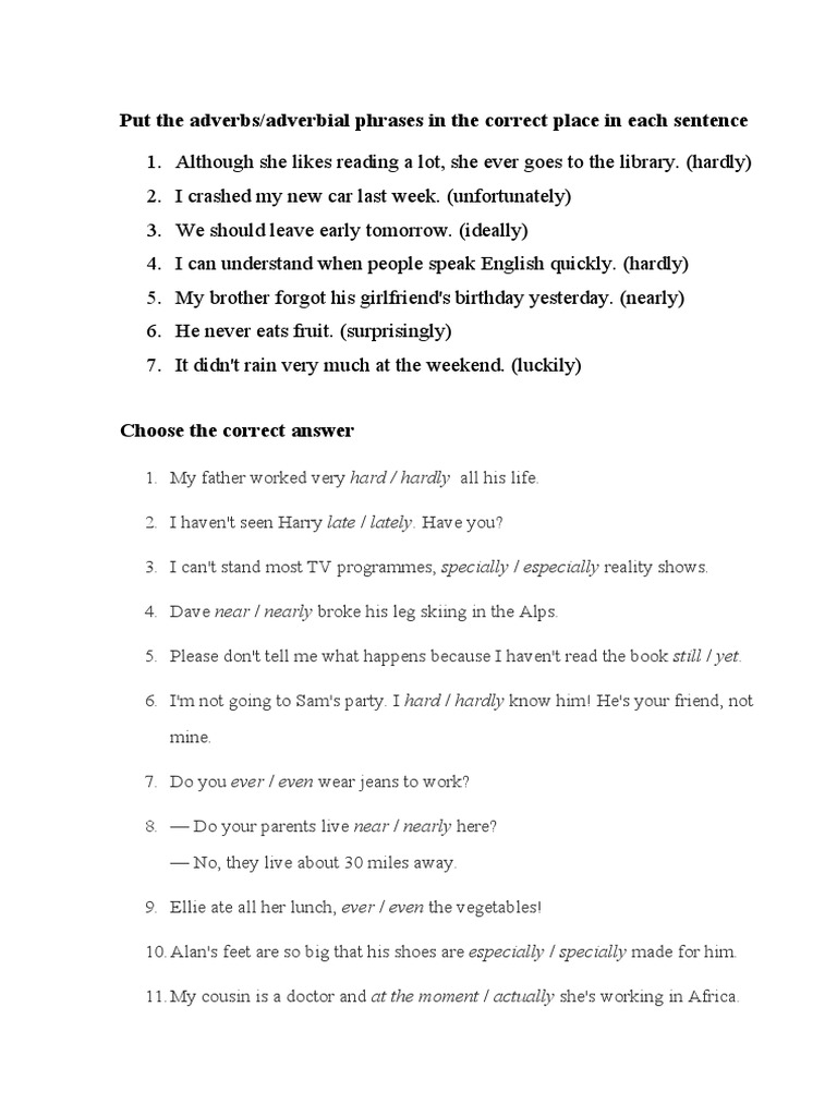 Adverbs Home | PDF | Adverb | Language Mechanics