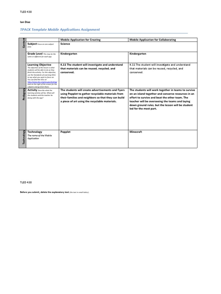 Tpack App Review Template | PDF | Behavior Modification | Learning
