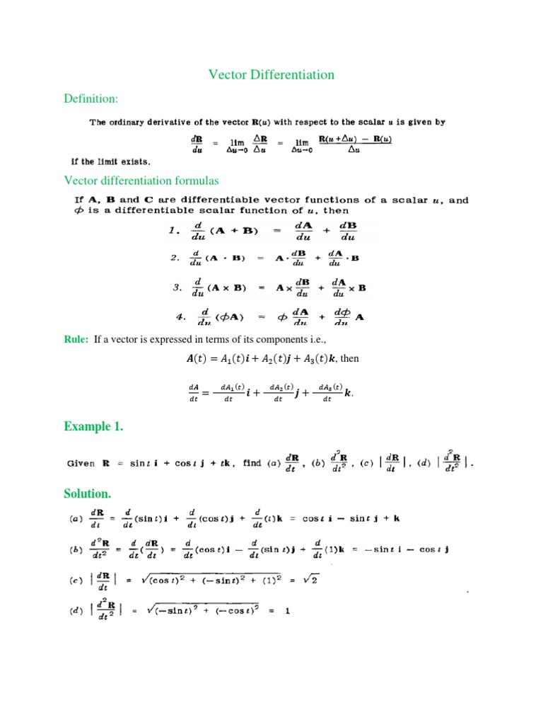 Vector Differentiation Part-1 | PDF