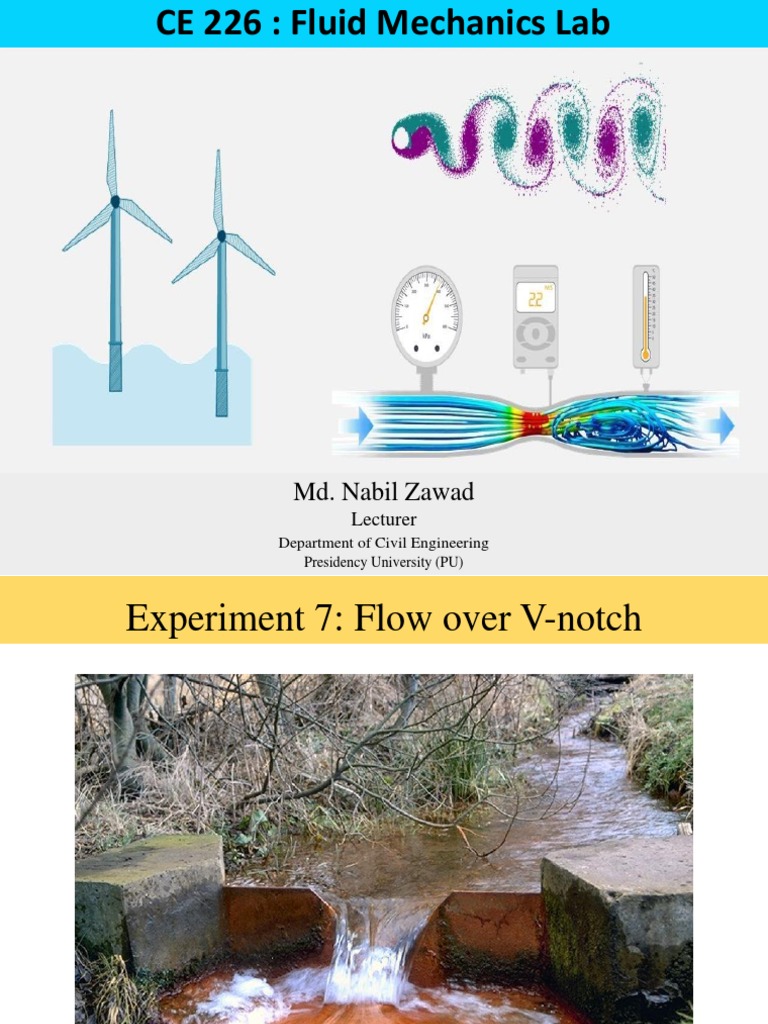Experiment 7 - Flow Over A V-Notch | PDF | Discharge (Hydrology) | River