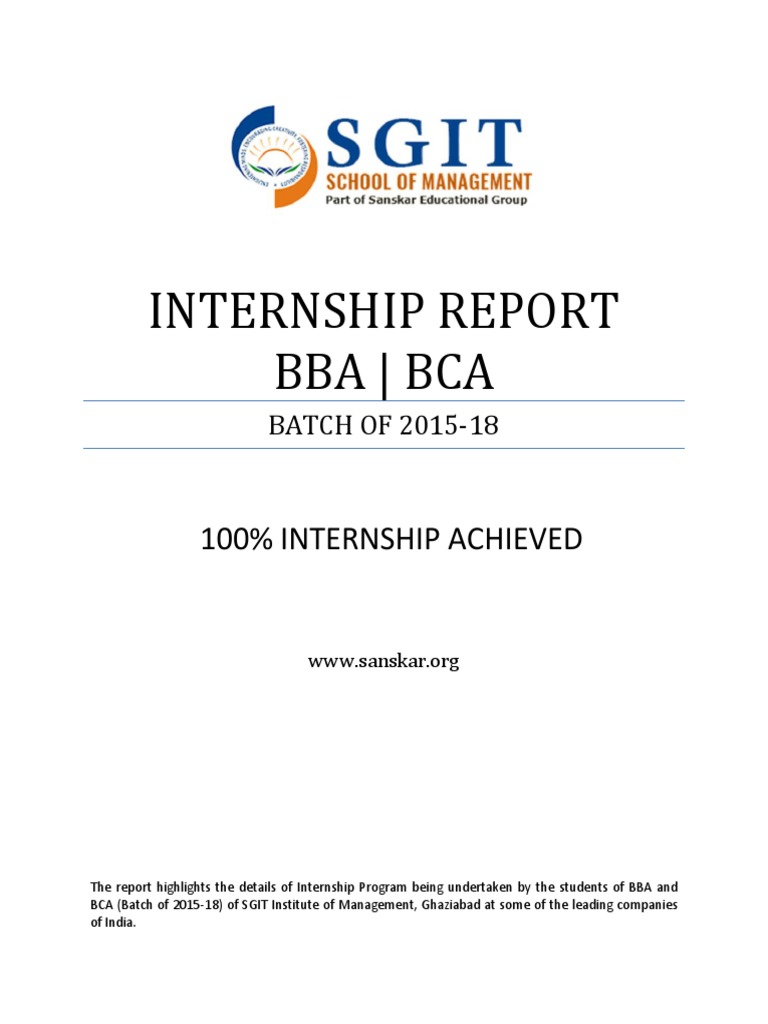 Internship Report Bba - Bca | PDF | Business | Sikhism
