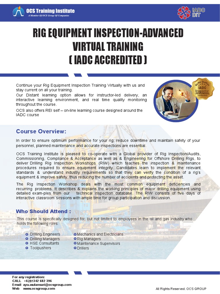 Brochure - Rig Equipment Inspection Virtual Training | PDF | Drilling ...