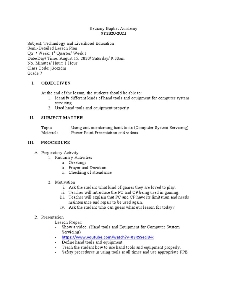 Grade 7 and 8 Lesson Plan | PDF | Lesson Plan | Teachers