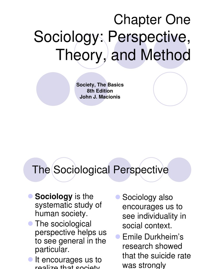 Sociology: Perspective, Theory, and Method: Chapter One | PDF ...
