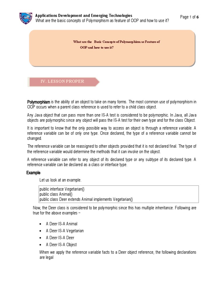 Iv. Lesson Proper: Applications Development and Emerging Technologies ...