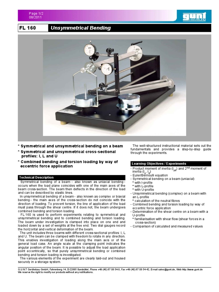 Unsymmetrical Bending | PDF | Bending | Beam (Structure)
