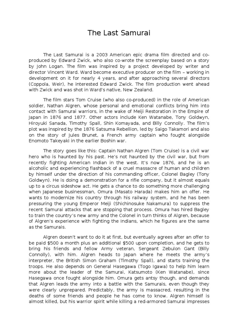 The Last Samurai | PDF | Feudal Japan | Military