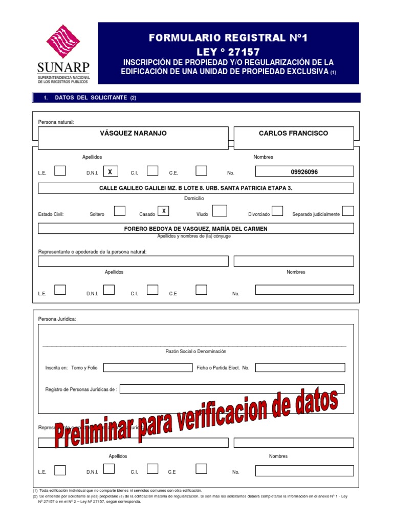 Formulario Sunarp 07032020 PDF | PDF | Derecho Civil (Common Law) | Ley ...