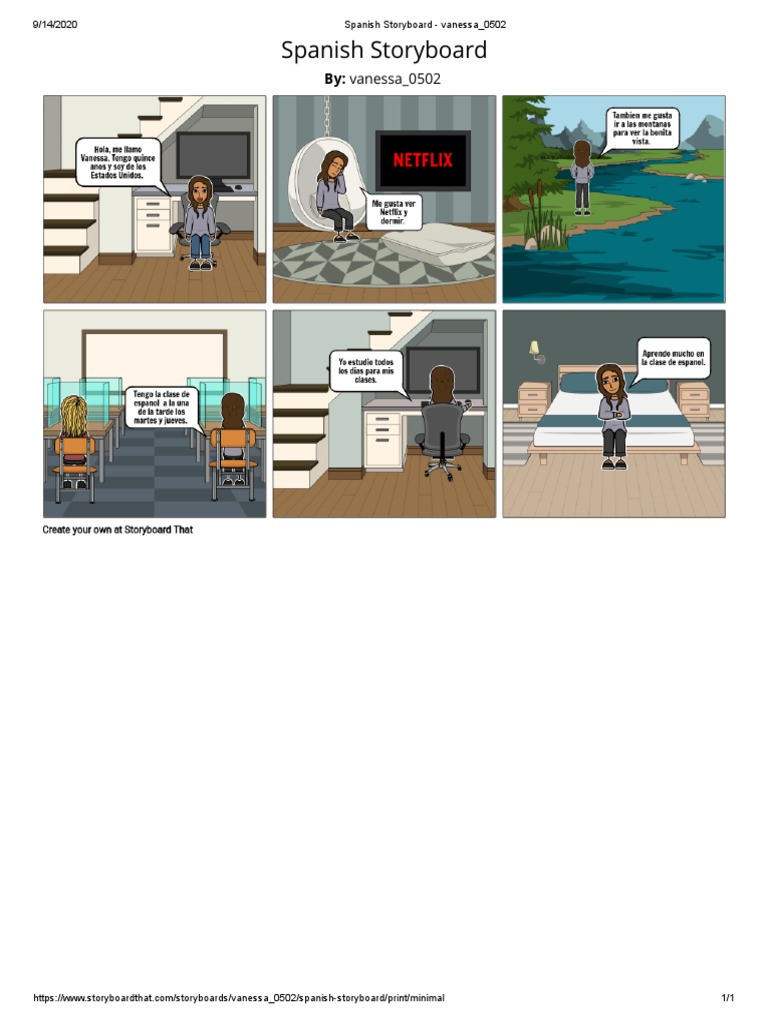 Spanish Storyboard by Vanessa_0502 | PDF