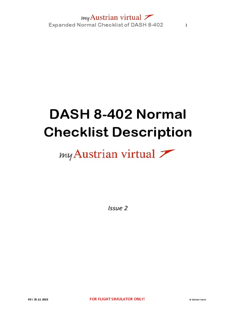 Fdocuments - in - Dash 8 402 Normal Checklist Description Uploadvirtual ...