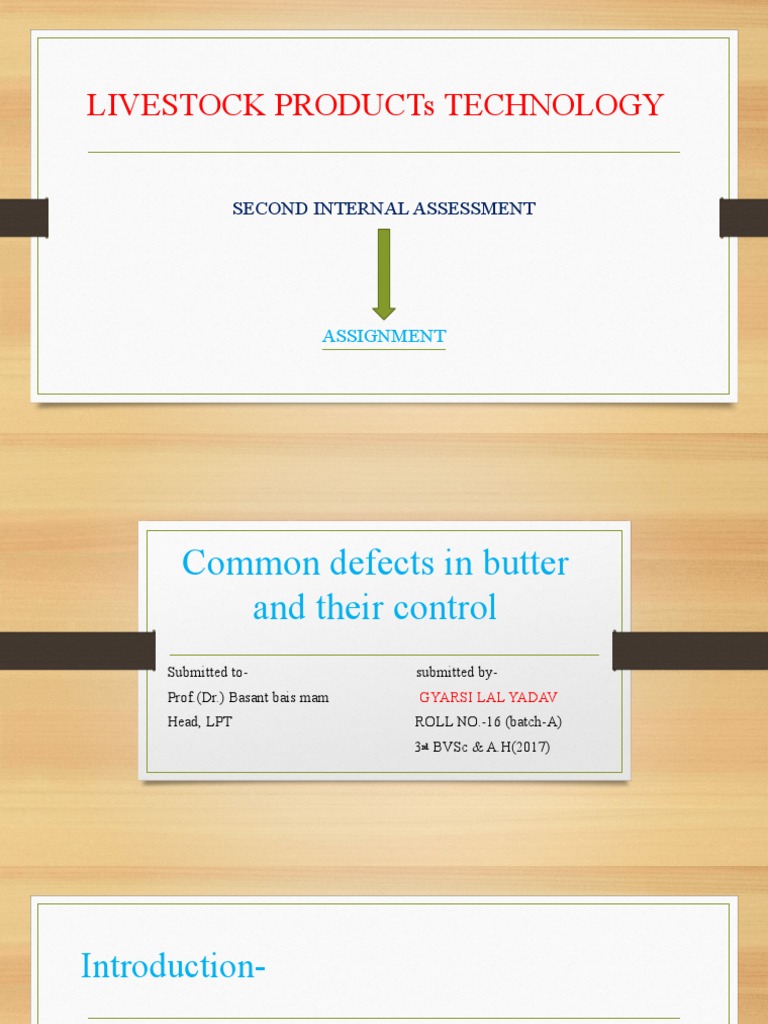 Defects in Butter..gyarsilal Yadav PDF | PDF | Butter | Taste