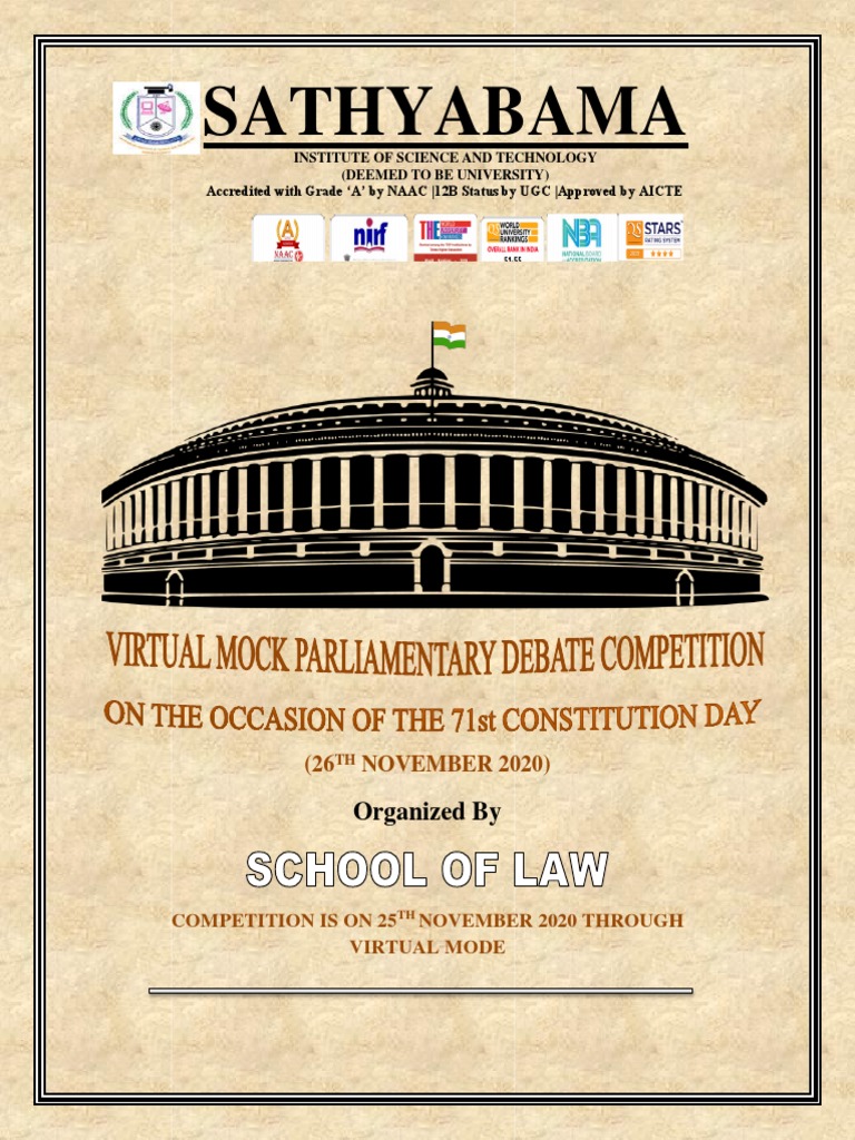 BROCHURE Mock Parliamentary Debate | PDF | Law School | Bill (Law)