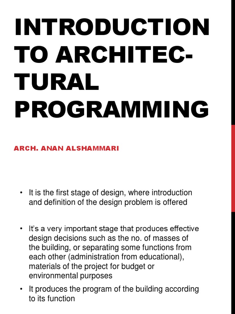 Architecture Programming 1 | PDF | Architect | Design